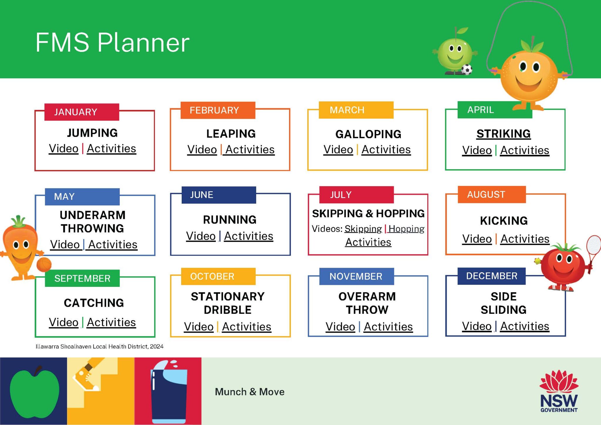 Munch & Move 2025 Calendar Resources